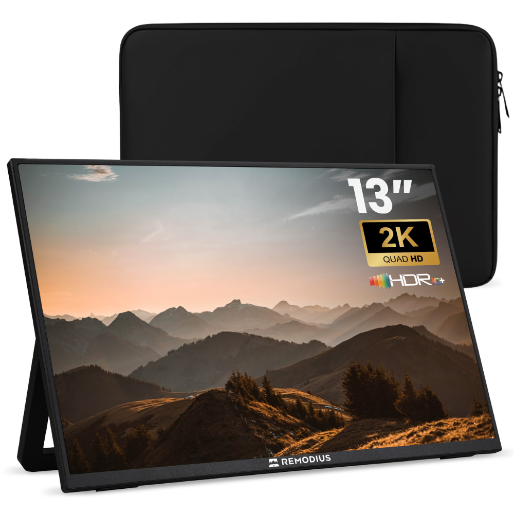 Portable Monitor 13 inch incl. sleeve | 2K draagbaar scherm